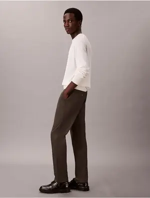 Calvin Klein Cotton Sateen Slim Tapered Chino Pants - Beluga
