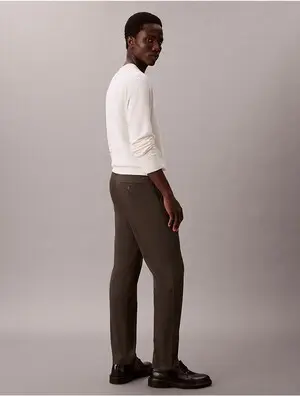 Calvin Klein Cotton Sateen Slim Tapered Chino Pants - Beluga