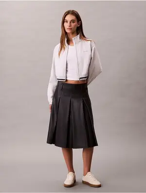 Calvin Klein Woven Cropped Track Jacket - Silver Haze