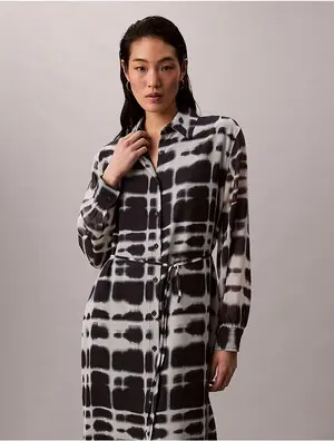 Calvin Klein Printed Midi Shirt Dress