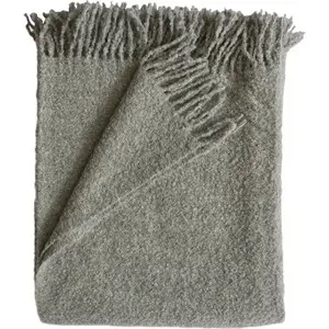 EVANGELINE Alpaca Bouclé Throws - Boucle Fog