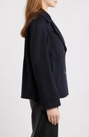 Fleurette Jane Wool Pea Coat - Navy