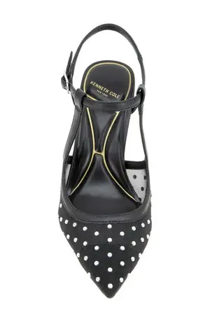 KENNETH COLE Romi Slingback Pump - Black Stud Mesh