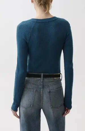 PISTOLA Juno Rib Merino Wool-blend Top - Deep Teal