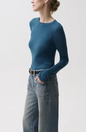PISTOLA Juno Rib Merino Wool-blend Top - Deep Teal