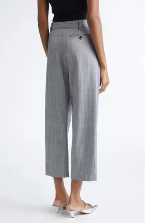 Stella McCartney Pinstriped Pleated Crop Trousers