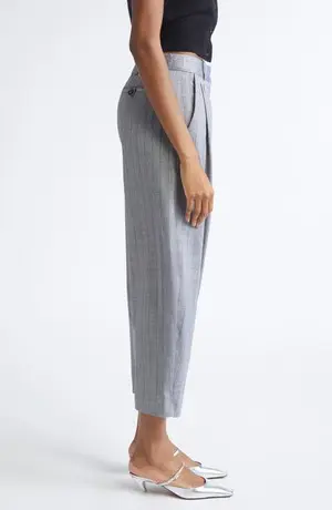 Stella McCartney Pinstriped Pleated Crop Trousers