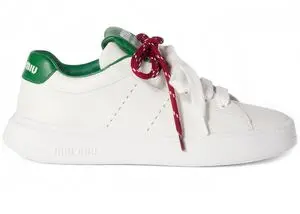 Miu Miu Leather Double Lace Sneakers