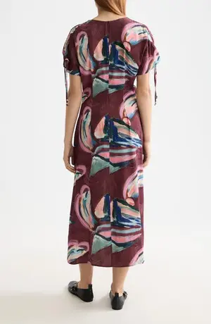 Scotch & Soda Short Sleeve Drawstring Maxi Dress