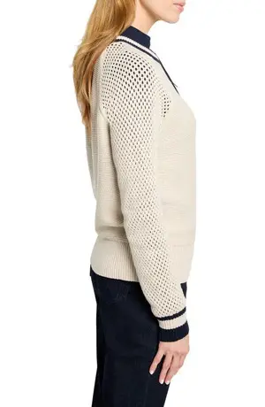 NIC+ZOE Open Stitch Zip-up Cardigan