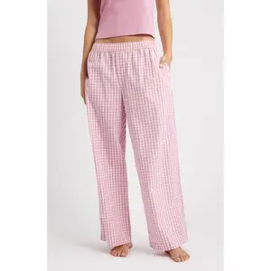 OPEN EDIT Cotton Boxer Sleepwear Pants - Pink Luella Gingham