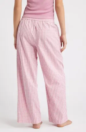 OPEN EDIT Cotton Boxer Sleepwear Pants - Pink Luella Gingham