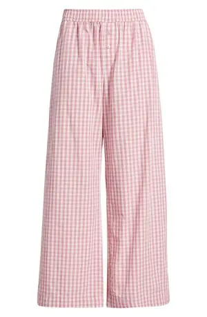 OPEN EDIT Cotton Boxer Sleepwear Pants - Pink Luella Gingham