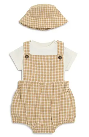 JOJO MAMAN BEBE Gingham Shirt And Romper Set - Brown