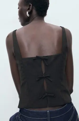 Mango Bow Back Crop Camisole