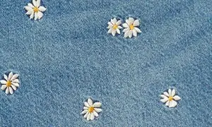 Mango Floral Embroidered Denim Bermuda Shorts
