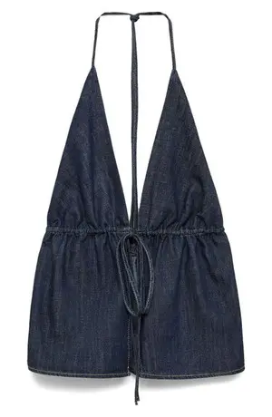 Mango Denim Halter Top