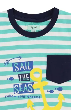 LILLY + SID Organic Cotton Sail The Seas Slogan T-shirt