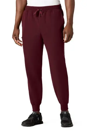 JAANUU Osmo 8-pocket Classic Scrub Jogger - Burgundy