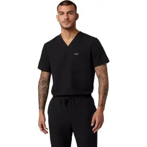 JAANUU Holmes Classic V-neck Scrub Top - Black