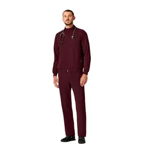 JAANUU Wolfe Classic Scrub Jacket - Burgundy
