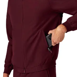 JAANUU Wolfe Classic Scrub Jacket - Burgundy