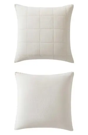 Calvin Klein Solid Quilted Cotton Gauze Pillow Sham - Light Beige
