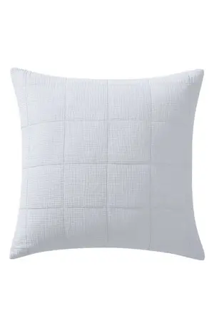 Calvin Klein Solid Quilted Cotton Gauze Pillow Sham - Light Blue