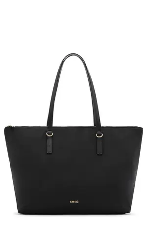 Mango Nylon Shopper Bag - Black