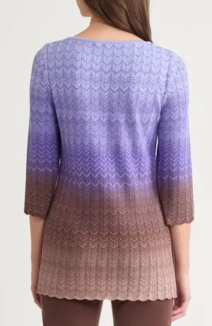 Misook Ombré Pointelle Sweater