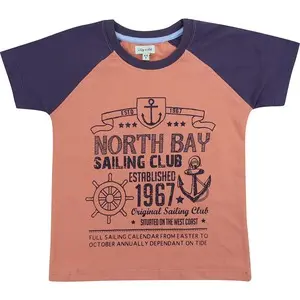 LILLY + SID Organic Cotton Sailing Club Slogan Print T-shirt - Multi