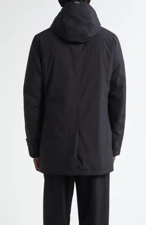Herno Waterproof Hooded Raincoat - Black