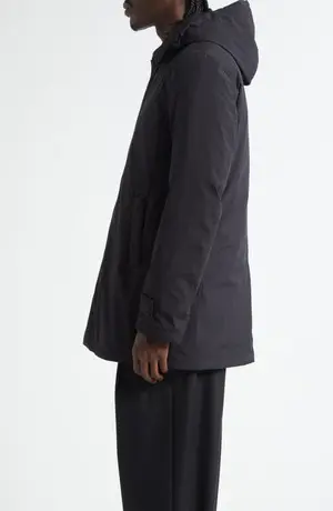 Herno Waterproof Hooded Raincoat - Black