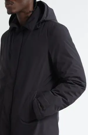 Herno Waterproof Hooded Raincoat - Black