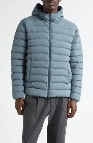 Herno Stretch Nylon Packable Hooded Jacket - Peacock Blue