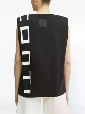 Liviana Conti Padded-shoulder Logo Top