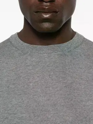 Canali Round Neck Long Sleeve Wool T-shirt - Grey