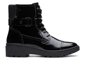 Clarks Calla Dance Patent Leather Boots - Black