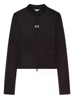 COURREGES Cropped Zip-up Jacket - Black