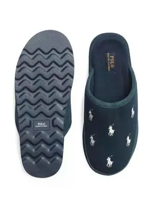 Polo Ralph Lauren Embroidered Cotton Slippers