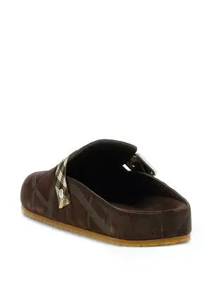 Burberry Check-pattern Buckled Mules