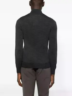 Canali Wool Zip-up Cardigan - Grey
