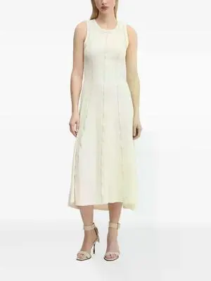 Desigual Stitching Sleeveless Midi Dress - White