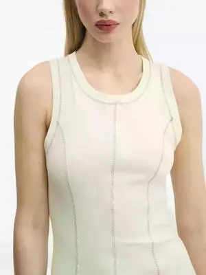 Desigual Stitching Sleeveless Midi Dress - White