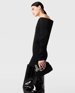 Stella McCartney Off-shoulder Long-sleeve Mini Dress