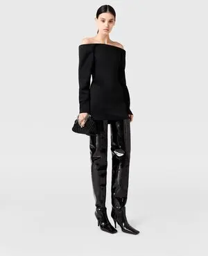 Stella McCartney Off-shoulder Long-sleeve Mini Dress