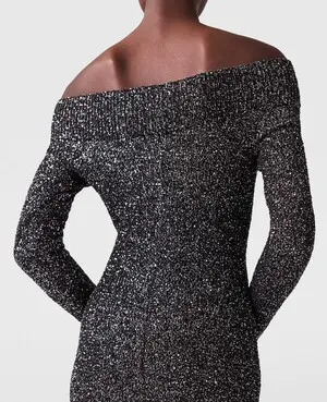 Stella McCartney Sequin Off-shoulder Gown - Black