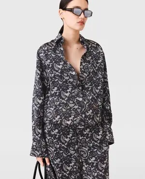 Stella McCartney Lace Print Oversized Shirt
