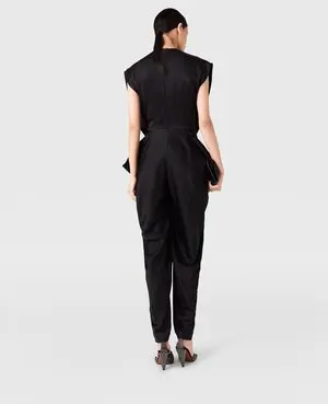Stella McCartney Deep V-neck Pleated Jumpsuit With Shoulder Pads