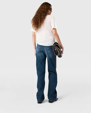 Stella McCartney Snake Panel Denim Chaps Jeans